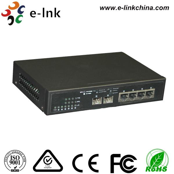 Quality 6 Port 2FX + 4TX Fiber Optic Ethernet Switch with 2 SC ( ST , FC optional ) or 2 SFP for sale