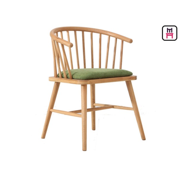 Quality IW-101 Sleek Back Ash Wood Restaurant Chairs With PU Leather Upholstered for sale