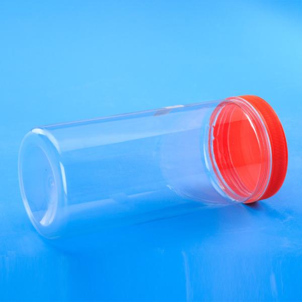 Quality PET 1.1L 38oz Clear Plastic Candy Jars With Lids for sale