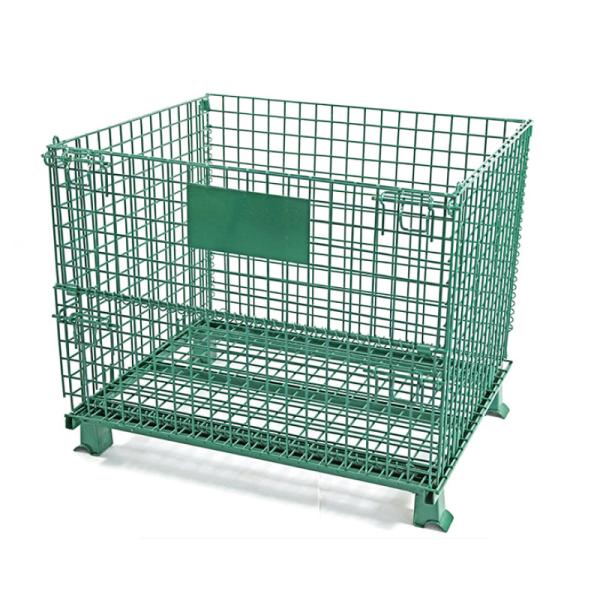 Quality B42 Storage Cage For Logistics Warehousing ASRS Foldable Wire Mesh Container for sale