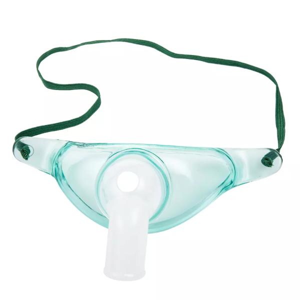 Quality Disposable PVC Transparent Green Medical Oxygen Mask Hospital Tracheostomy Mask for sale