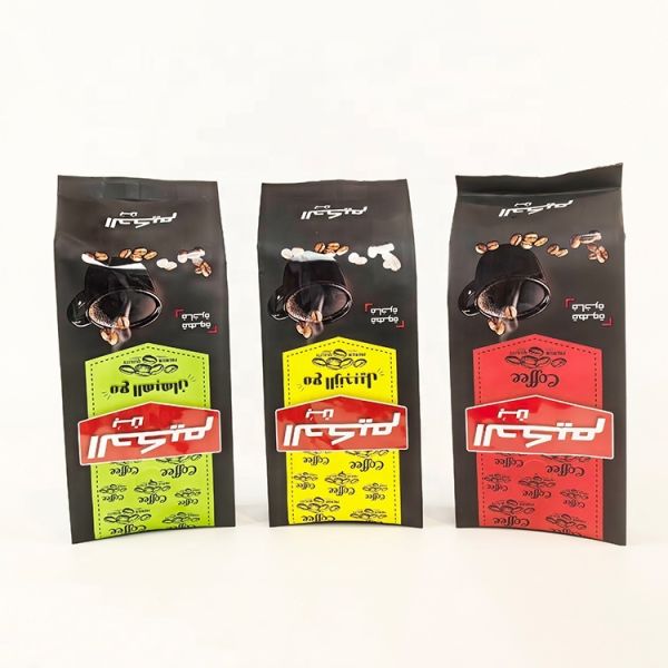 Quality PlA  Biodegradable  Coffee Bean Bags With Valve and Zipper Custom Paper Packaging Flat Bottom  Bag  250g/500g for sale