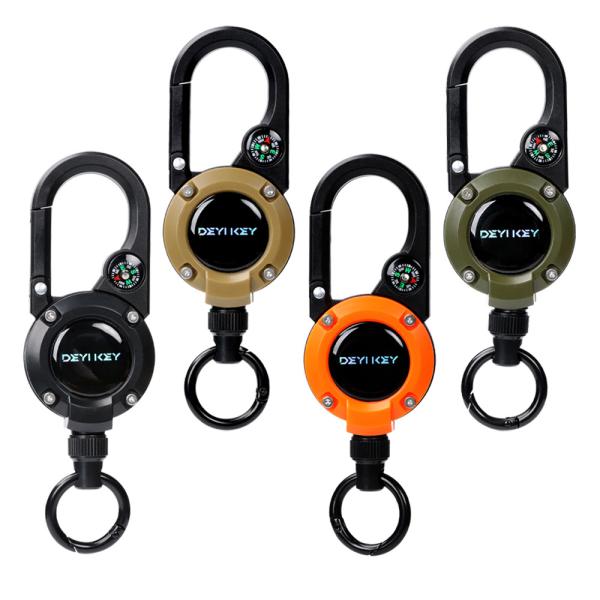 Quality Deyi Badge Reel Multitool Retractable Keychain Clip Id Holder Upgraded 58cm Stainless Steel Cord for sale