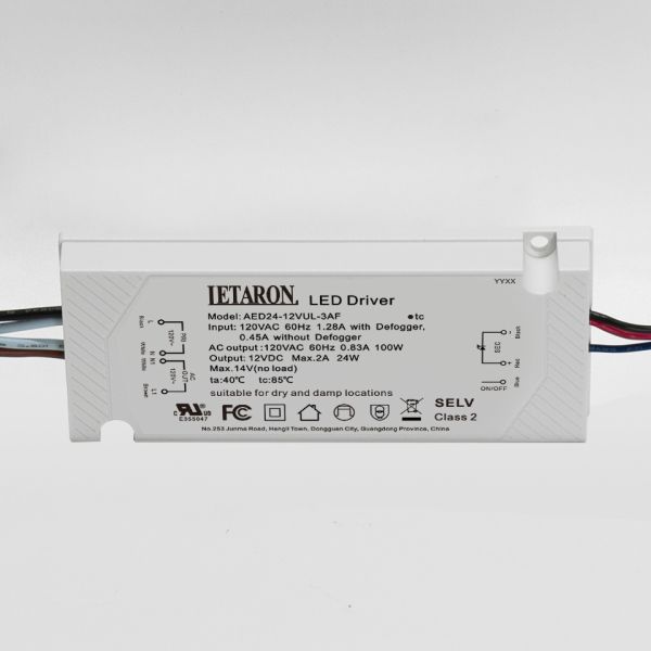 Quality 12V 24V UL Listed 24W LED Driver Integrated Relay Control for Bathroom Mirror for sale