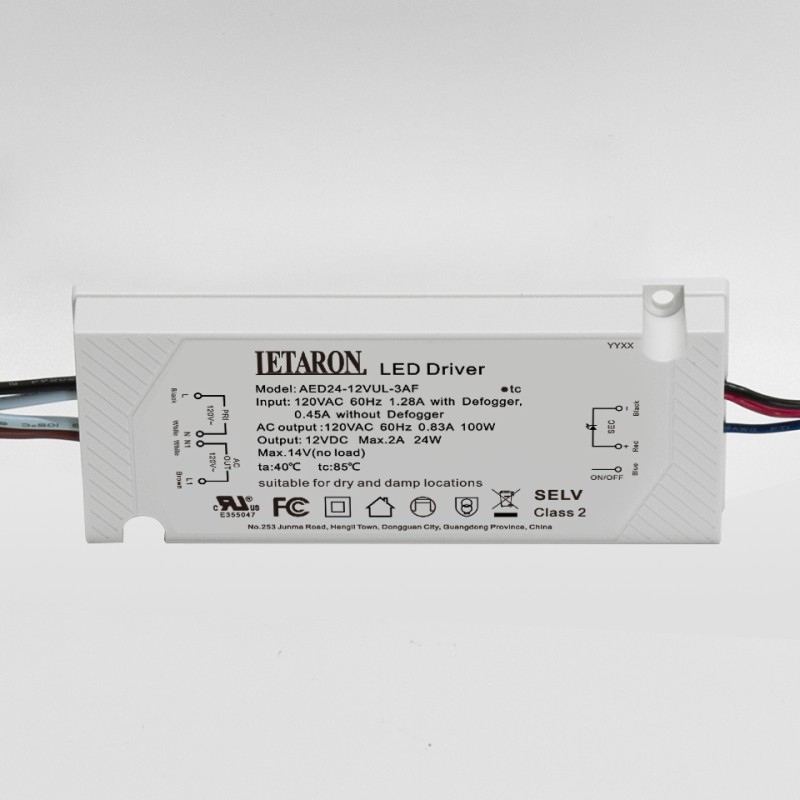 Neptune Series 24W LED Driver specifications label