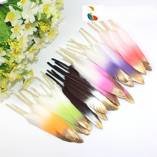 Quality 5-6inch Two Tones Millinery Feather , Colored Turkey Feathers For Fashionable for sale