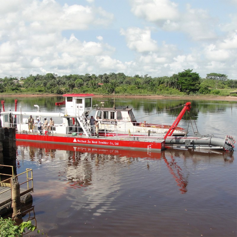 Dredger in action at water site