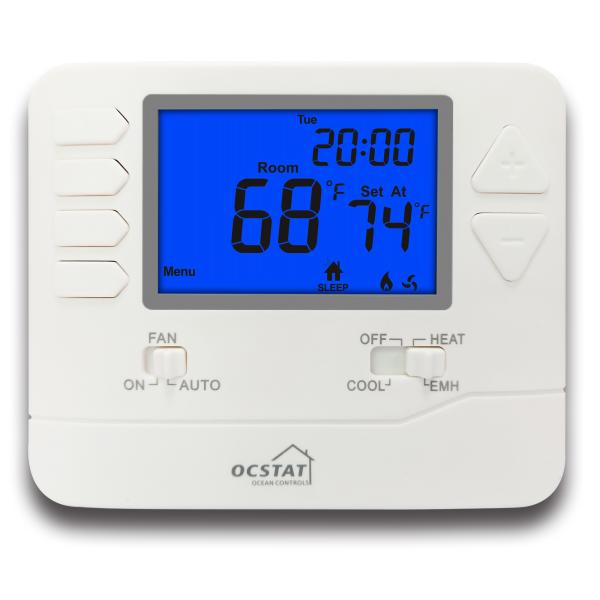Quality 24V Digital 2 Heat / 1 Cool Room Heat Pump Thermostat With  Dual Powered for sale