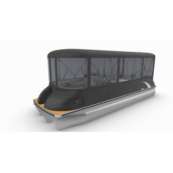 Quality 12-15 Passenger Pontoon Fiberglass Boats Luxurious Design With EVA Decking for sale