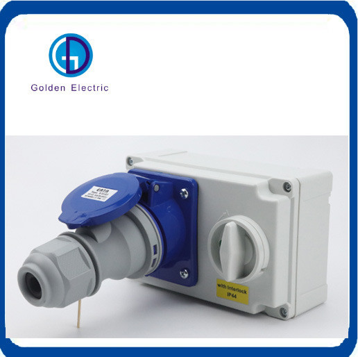 Quality IP44 16A 3p Receptacle and Switch with Interlock Device Contact Material Tinned for sale