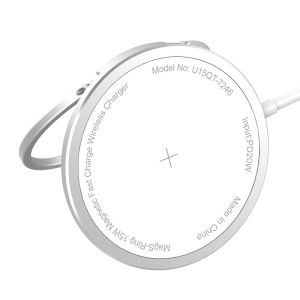 Quality Magnetic Fast Charging 15W 2 In 1 Wireless Charger With Ring Holder for sale