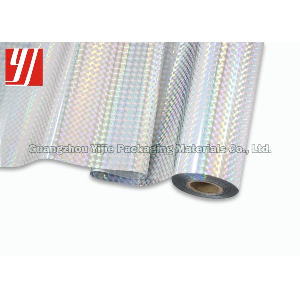Quality Laser Grid PET 25 Micron Silver Holographic Foil for sale