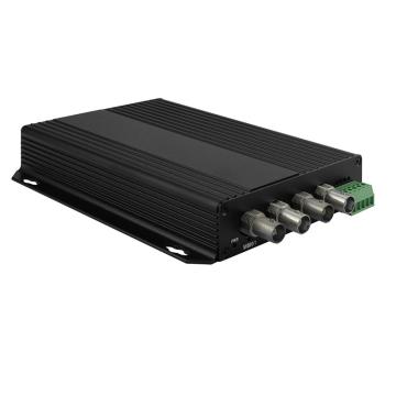 Quality CVI TVI Audio Video Digital Optical Converter 4 Port Industrial Monitoring Black for sale