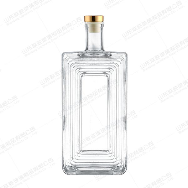 Quality 200ml 375ml 500ml 750ml 1000ml Glass Liquor Wine Gin Whisky Vodka Tequila Bottle with Cork Lid for sale