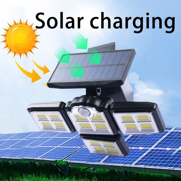 Quality Wall Mount Solar Garage Four Heads Led Motion Sensor Security Light for sale