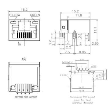 Quality LPJE4715BGNL Low-Profile RJ45 Jack 8P8C Thru Hole PCB Mounting for sale