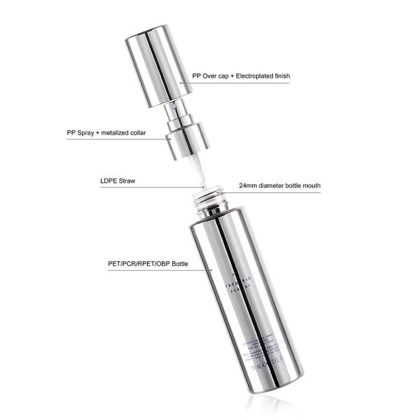 Quality Electroplated Coated Plastic Mist Spray Bottle 150ML Silver Color for sale