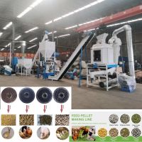 Quality 2 Tons/Hour Feed Pellet Production Line For Animal Poultry Feed for sale