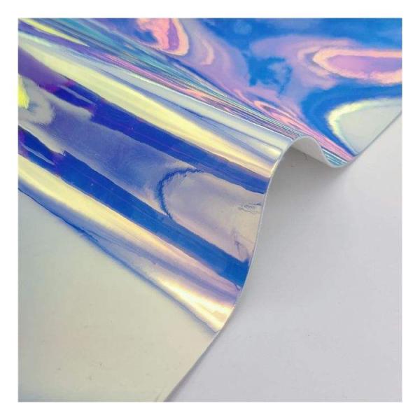 Quality Rainbow Pu Holographic Metallic Colorful Mirror Leather Synthetic Artificial for sale