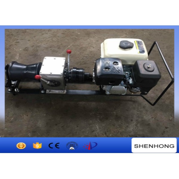 Quality Steel Gas Engine Powered Winch 1 Ton With Axle Bar Driven Tranmission for sale