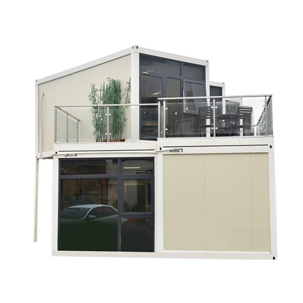 Quality prefab Glass Wall Luxury Flat Pack Container House for sale