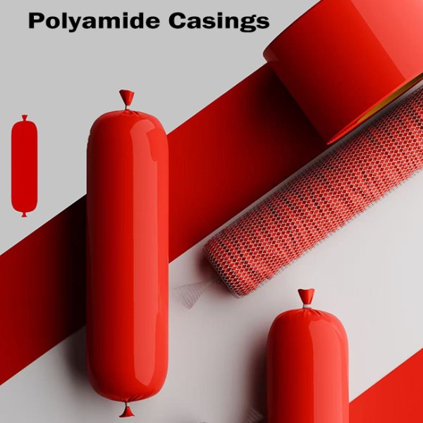 Quality Red Color Polyamide Sausage Casing Shrinkable Nylon Casings With 5 Layers Co Extrusion For Meat Sausage Packaging for sale