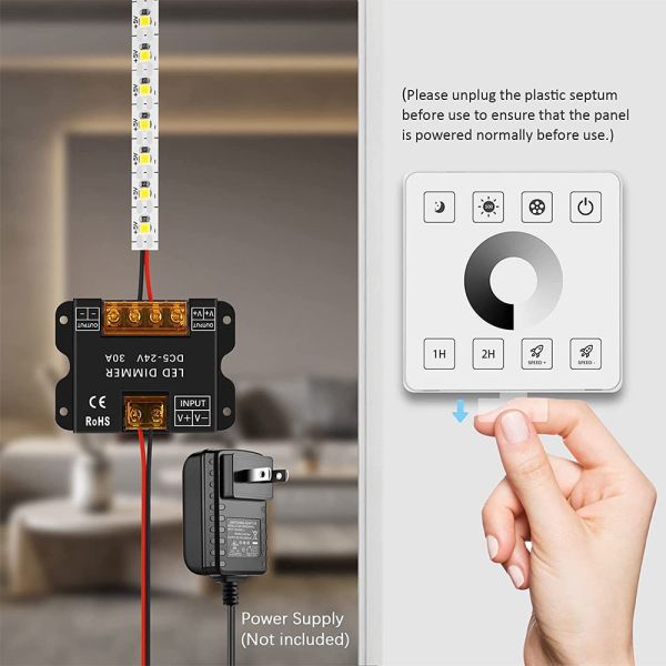 Quality Wireless RF Touch Panel LED Light Controller for Monochrome Two-Color and RGB for sale