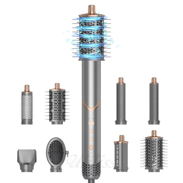 Quality 8 in 1 Fast Styling Multi Function Hot Air Brush Comb Folding Travel Outdoors for sale