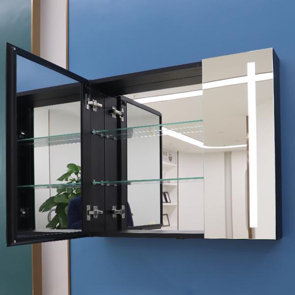Quality 3000K LED Medicine Cabinet Square Wall Mounted Mirror Cabinet Customized for sale