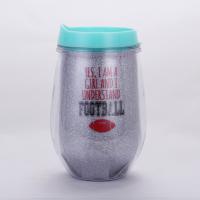 Quality 300ml Double-layer Egg-shaped Plastic Cup With U-shaped Straw Comes With Straw for sale