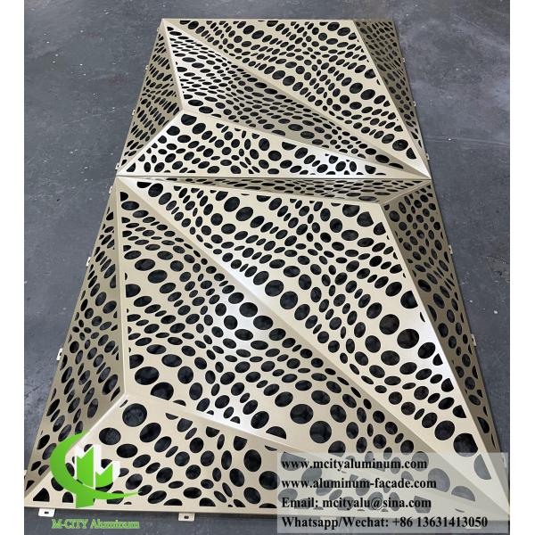 Quality 3D Metal Cladding Panel with PVDF Coating and Perforated Design for Customizable for sale