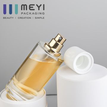 Quality Empty Cylinder Transparent Perfume Bottle Glass With Magnetic Cap 50 Ml With for sale