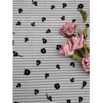 Quality Flower Tulle Flocked Mesh Fabric Mesh with flocking design for sale