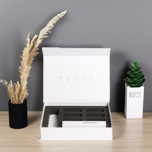 Quality Customized Coated Paper Book Shape Gift Magnetic Box With Insert For Perfume for sale