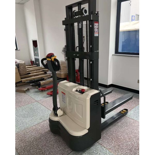 Quality High Strength Electric Walkie Stacker 1.2 Ton 2 Meter Fully Electric Stacker Curitis Controller for sale