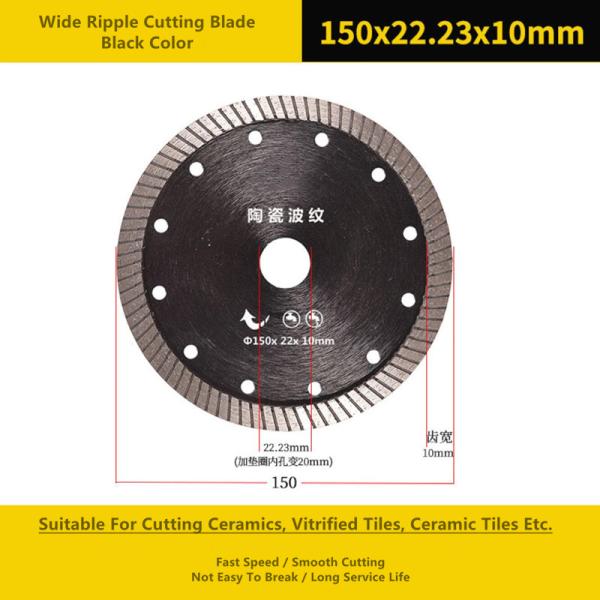 Quality Wide Ripple Diamond Cut Circular Saw Blade , Thin 125mm Diamond Cutting Disc for sale