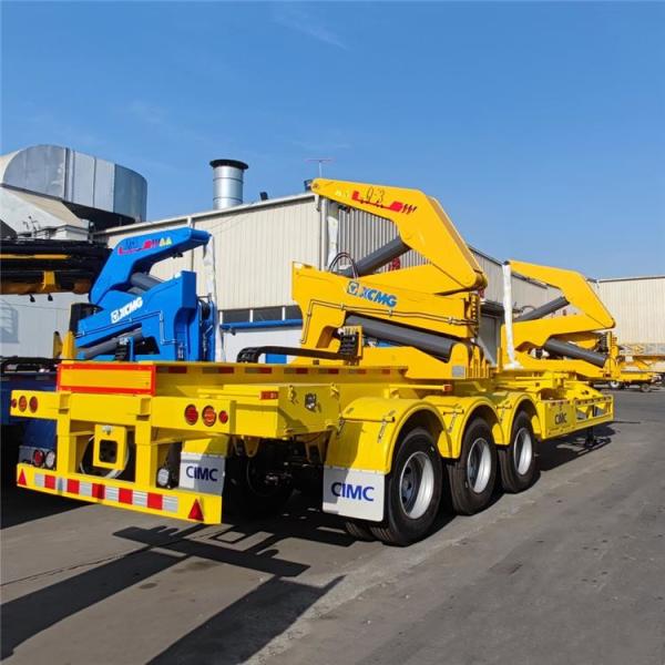 Quality 3 Axles Truck Crane 20Ft 40 Ft Type Container Carrier Side Loader Skeleton Semi for sale