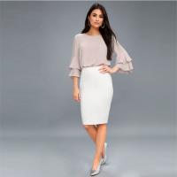 Quality Guangzhou Ladies Clothing Three Quarter Tiered Sleeves Top for sale