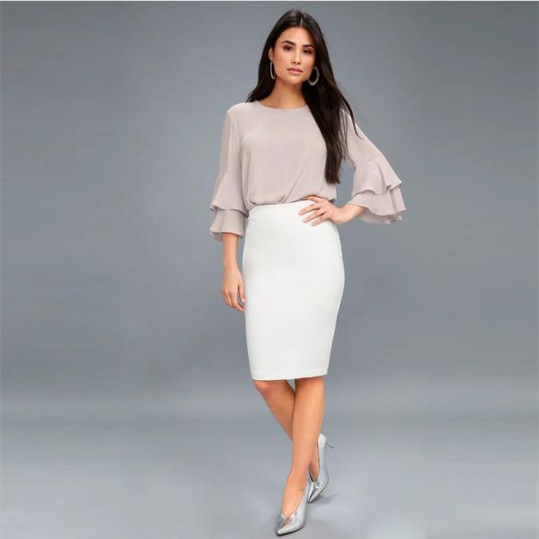 Quality Guangzhou Ladies Clothing Three Quarter Tiered Sleeves Top for sale