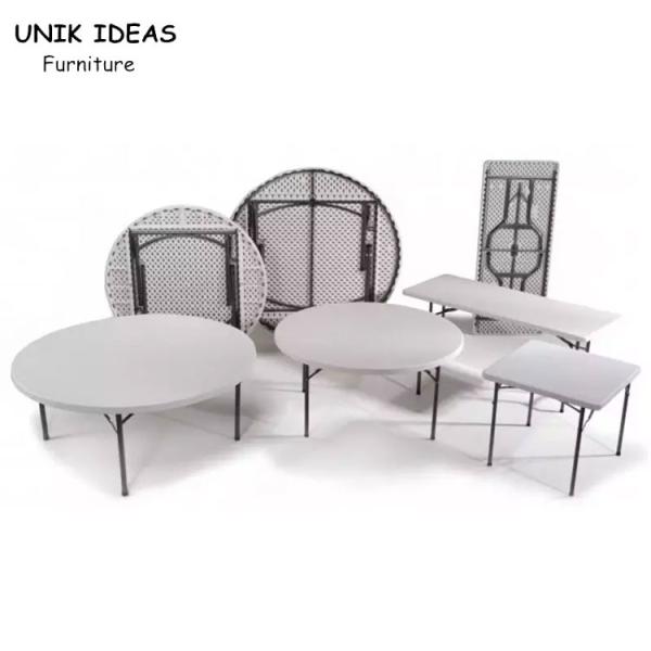 Quality 5ft HDPE Plastic Round Table Foldable Portable For Outdoor Party Event for sale