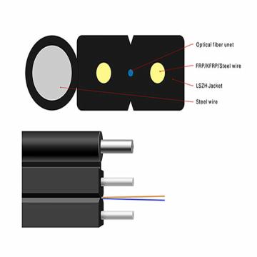 Quality 2 Core FTTH Drop Cable G657A Singlemode Steel Strength Member With LSZH Jacket for sale