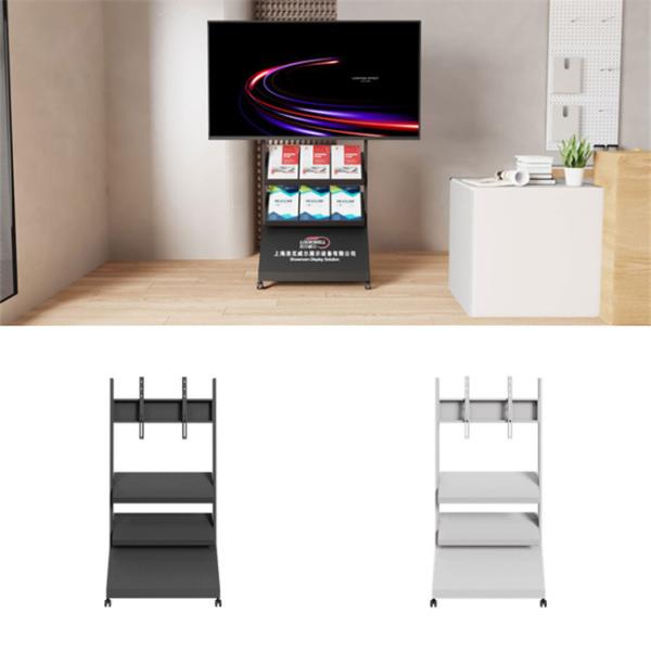 Quality Shelves Management Rolling TV Stand With Locking Casters 60kg Capacity Portable for sale