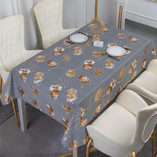 Quality Oil Proof Rectangle Floral Tablecloth PVC Restaurant Tablecloth Roll and for sale