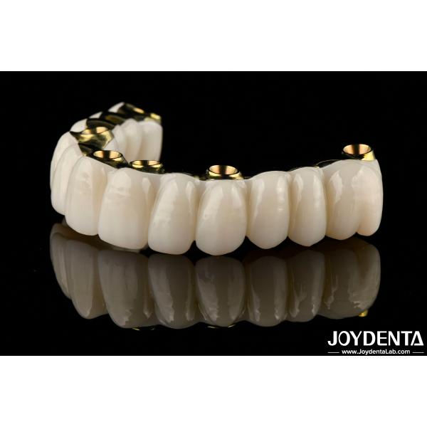Quality Smooth Hybrid Zirconia Implant Bridge Restoring Chewing Function Custom Made for sale