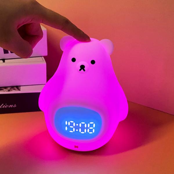 Quality Soft Silicone Bear Led Night Lamp Touch Sensing Sleeping Lights With Timing & for sale