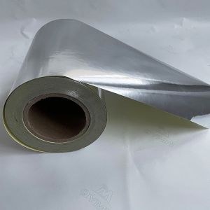 Quality 76mm Bright Silver PET 23UM Industrial Adhesive Label for sale