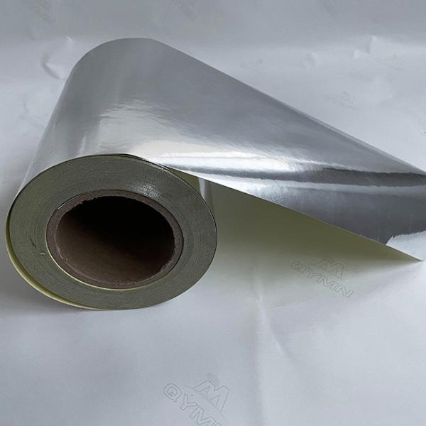 Quality 76mm Bright Silver PET 23UM Industrial Adhesive Label for sale