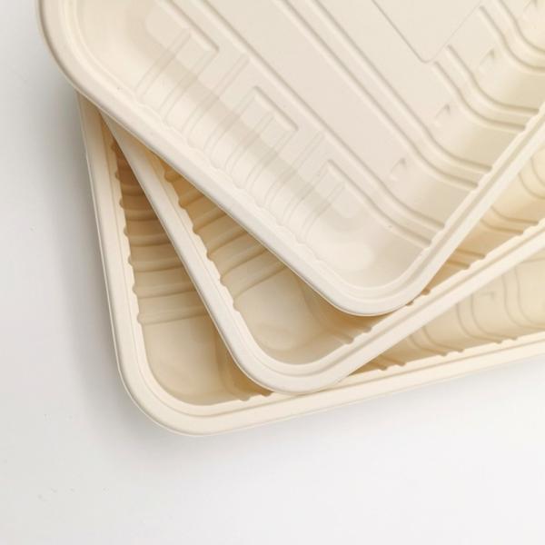Quality Biodegradable Sealable Meat Cornstarch Tableware Frozen Food Tray Container for sale
