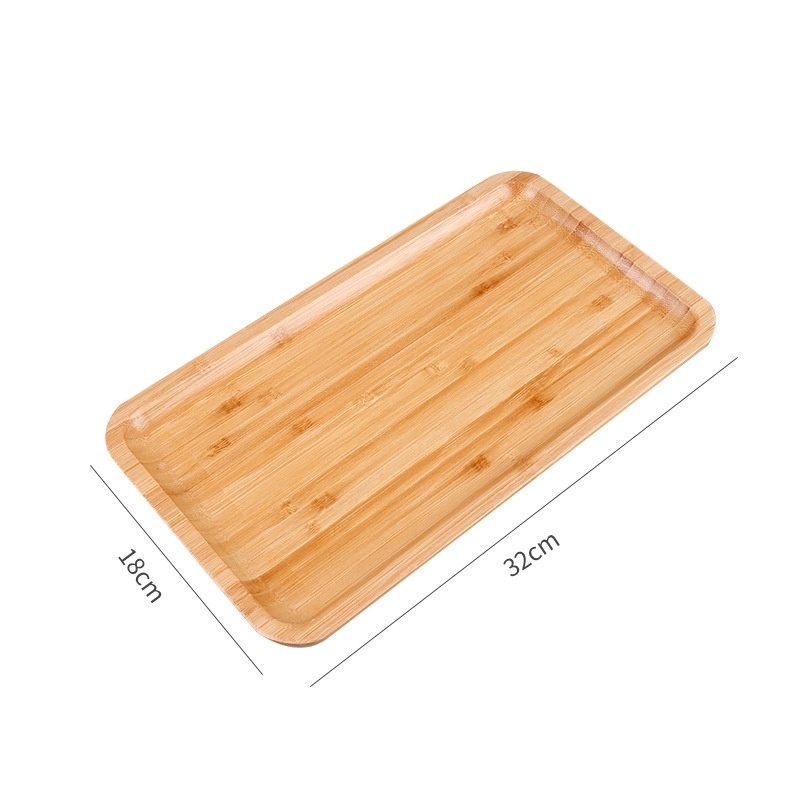 Bamboo Tray Japanese Wooden Tray Rectangular Simple Tea Tray Household Water Cup Tray Wooden End Plate Barbecue Tray Custom