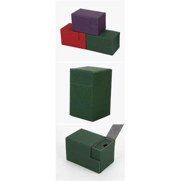 Quality Shockproof Deck Card Box Divider PU Leather Deck Case Medium Size for sale